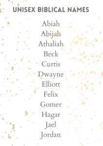 80+ Cool Unisex Biblical Names - NamesBuddy