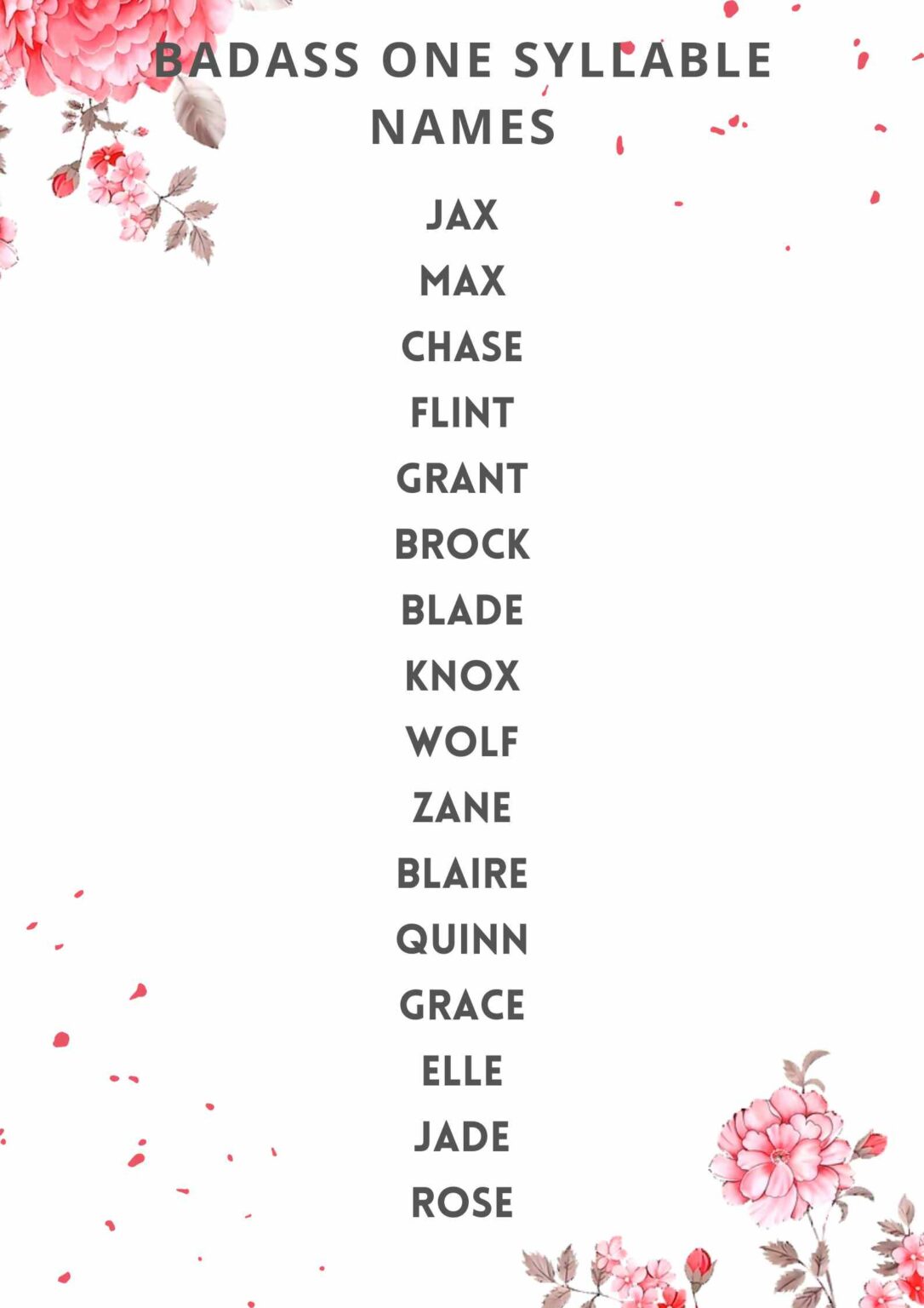 81 Badass One Syllable Names (With Meanings)