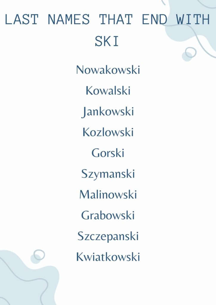 50 Cool Last Names That End With SKI