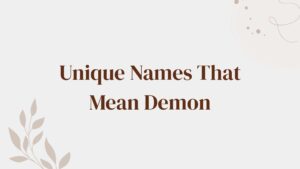 100 Unique Names That Mean Death